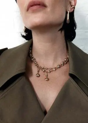 LUCY DELIUS 14kt Gold Diamond Ball Breaker Necklace
