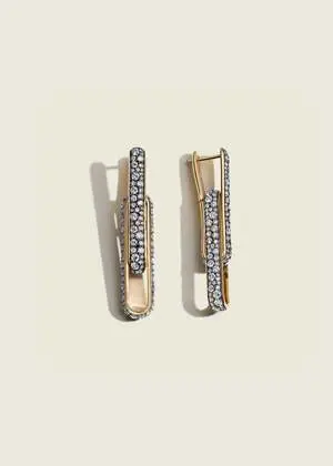 LUCY DELIUS Diamond Stirrup Earrings - Yellow