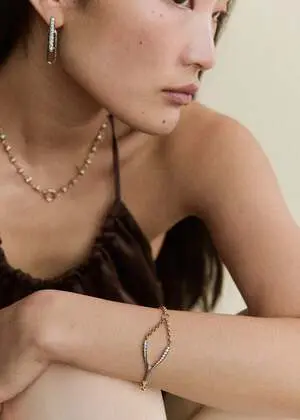 LUCY DELIUS Diamond Stirrup Earrings
