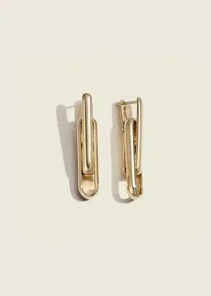 LUCY DELIUS Stirrup Interlocking Trombone Link Earrings - Yellow