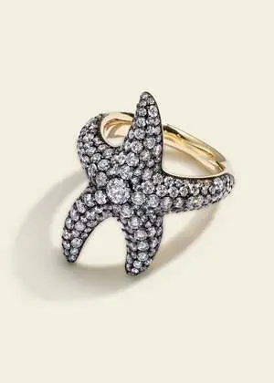 LUCY DELIUS Starfish Diamond Pavé Ring - Yellow