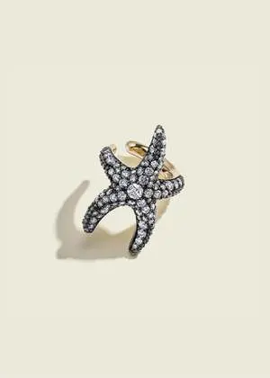 LUCY DELIUS Starfish Diamond Pave Ear Cuff