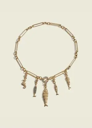LUCY DELIUS Large Articulated Fish Clip Pendant