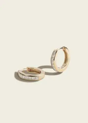 LUCY DELIUS Carré Cut Diamond Huggie Earrings - Yellow