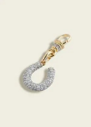 LUCY DELIUS Modern Finish Diamond Horseshoe Pendant On Clip - White
