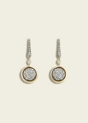 LUCY DELIUS Antique Finish Smartie Diamond Pendant Earrings - Yellow