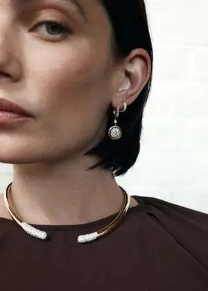 LUCY DELIUS Antique Finish Smartie Diamond Pendant Earrings