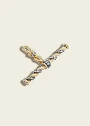 LUCY DELIUS Twisted Rope T-bar Clip Pendant - Brown