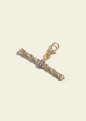 LUCY DELIUS Twisted Rope T-bar Clip Pendant - Brown