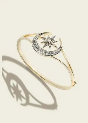 LUCY DELIUS Antique Finish Victorian Star And Moon Bangle - Yellow