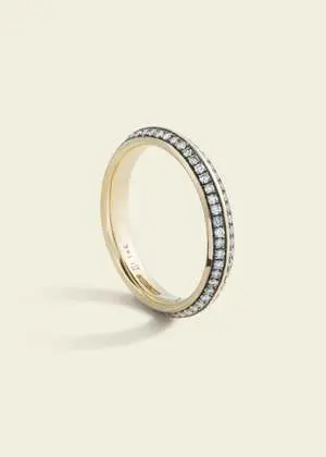 LUCY DELIUS Antique Finish Diamond Pavé 14kt Yellow Gold Ring - Brown