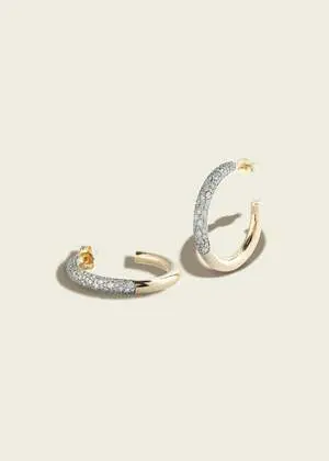 LUCY DELIUS Modern Finish Dark Side Of The Moon Hoop Earrings - Brown