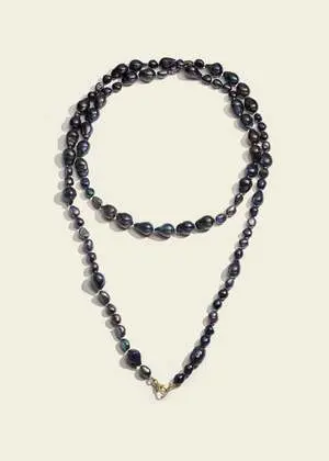 LUCY DELIUS Chaos Long Pearl Necklace - Grey