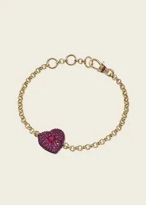 LUCY DELIUS Ruby Finish Chubby Love Bracelet