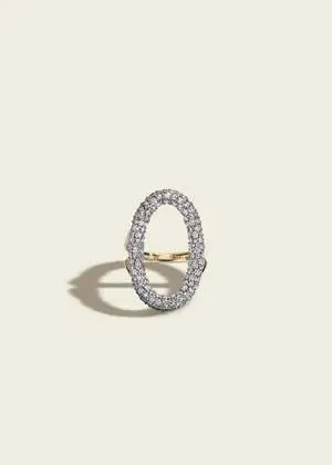 LUCY DELIUS Large Antique Finish Diamond Oval Ring