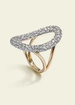 LUCY DELIUS Antique Finish Diamond Oval Ring