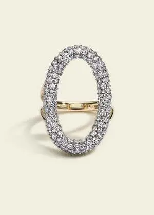 LUCY DELIUS Antique Finish Diamond Oval Ring