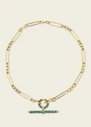 LUCY DELIUS Emerald T-bar Pendant