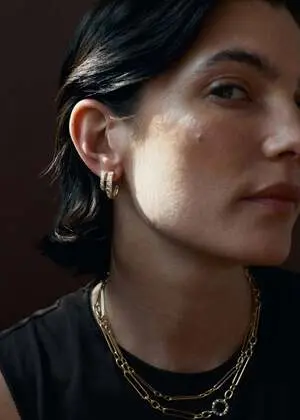 LUCY DELIUS Carré Cut Half Hoop Earrings