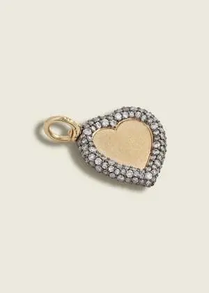 LUCY DELIUS Antique Finish Diamond Chubby Heart Pendant - Yellow
