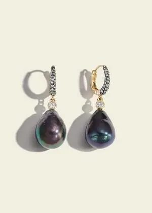 LUCY DELIUS Nyx Baroque Pearl Drop Earrings - Grey