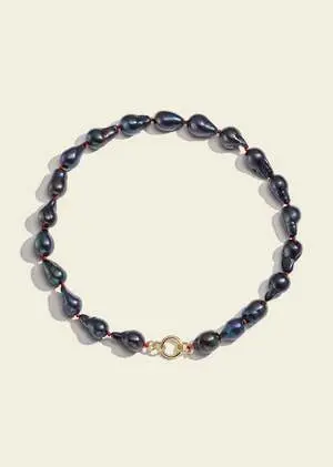 LUCY DELIUS Nyx Baroque Pearl Necklace - Grey
