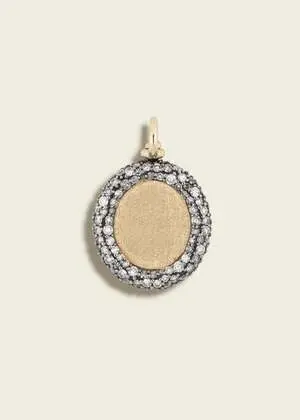 LUCY DELIUS Antique Finish Victorian Set Diamond Portrait Pendant - Yellow