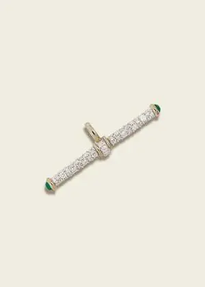 LUCY DELIUS Diamond T-bar Pendant - Green