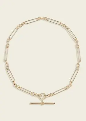 LUCY DELIUS Gold T-bar With Sapphire Cabochons