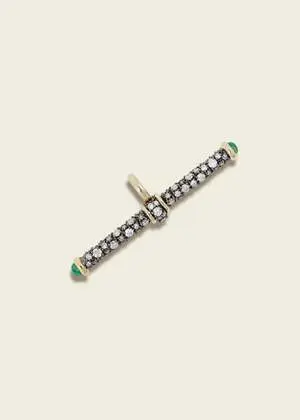 LUCY DELIUS Diamond T-bar Pendant - Green