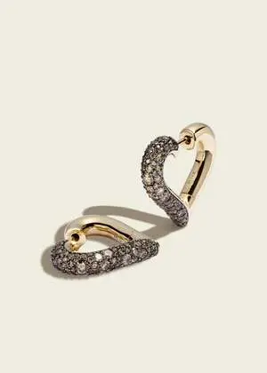 LUCY DELIUS Antique Finish Chubby Love Cognac Diamond Earrings - Brown