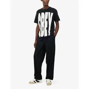 Obey Logo-print Relaxed-fit Cotton T-shirt