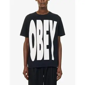 Obey Logo-print Relaxed-fit Cotton T-shirt
