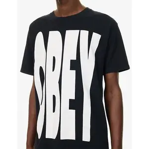 Obey Logo-print Relaxed-fit Cotton T-shirt