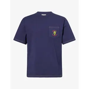 NICHOLAS DALEY Sound Clash Graphic-print Cotton T-shirt - Midnight