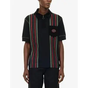 NICHOLAS DALEY Contrast-stripe Corduroy-trim Cotton Polo Shirt