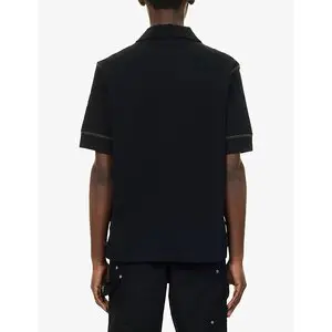 NICHOLAS DALEY Contrast-stripe Corduroy-trim Cotton Polo Shirt