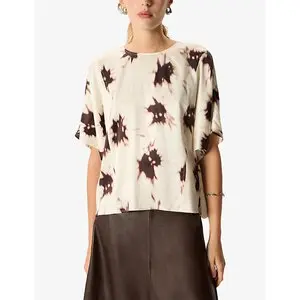 Whistles Floral-print Relaxed-fit Woven Blouse