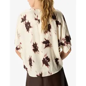Whistles Floral-print Relaxed-fit Woven Blouse