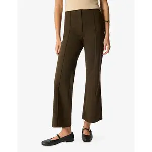 Whistles Pinktuck Kick-flare Stretch Cotton-blend Trousers
