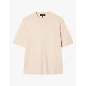 Whistles Short-sleeved Knitted Cotton-blend T-shirt - Brown