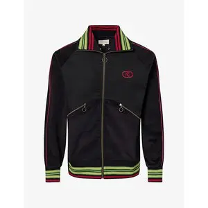 NICHOLAS DALEY Warm-up Stripe-trim Cotton Jacket - Black