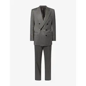 TOM FORD Double-breasted Peak-lapel Wool Suit - Grey