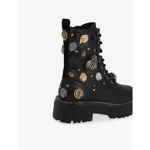 Kurt Geiger Matilda Eagles Leather Ankle Boots