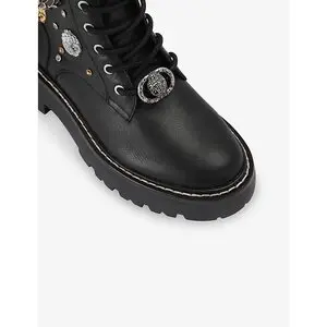 Kurt Geiger Matilda Eagles Leather Ankle Boots