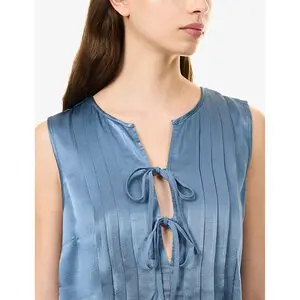 Rails Aja Pleated Satin Top