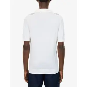 Orlebar Brown Horton Chevron-stripe Silk And Cotton-blend Polo Top