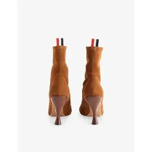Thom Browne Wingtip Suede Heeled Ankle Boots