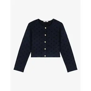 Maje Sequin-embellished Jacquard Woven Cardigan