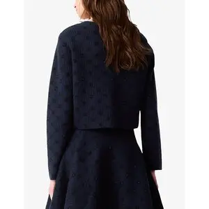Maje Sequin-embellished Jacquard Woven Cardigan